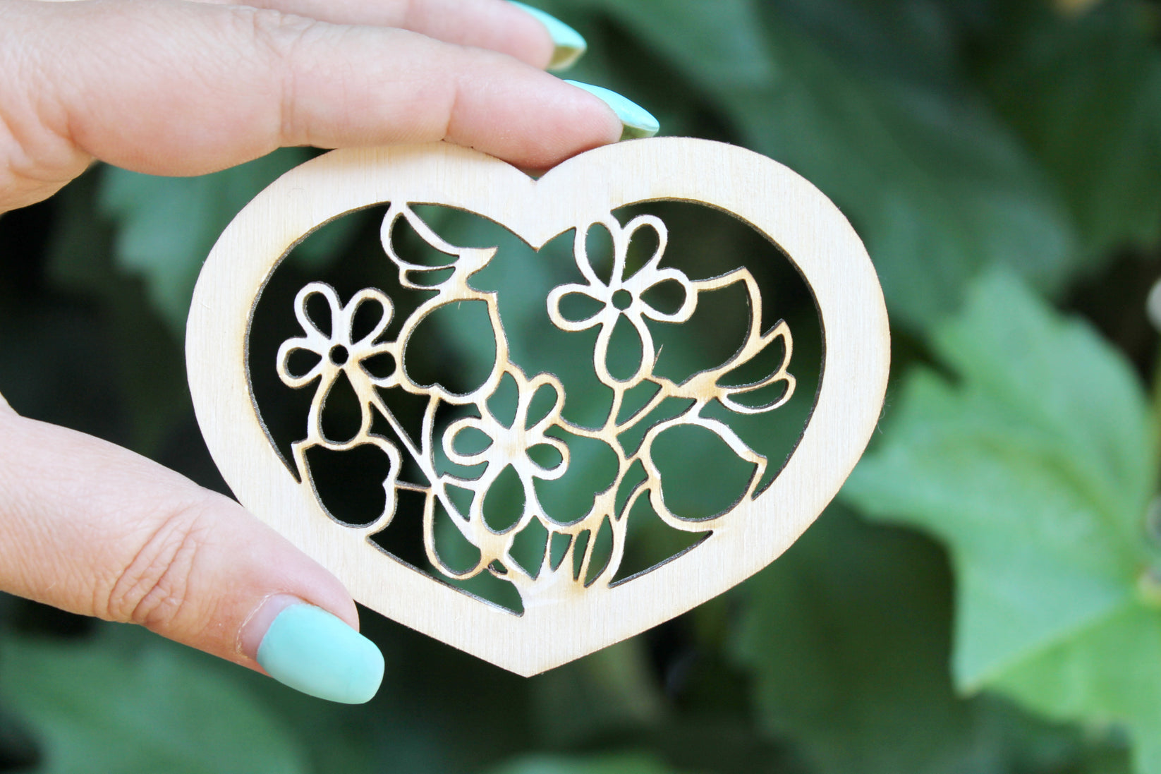 Christmas tree wooden decorative laser cut hearts, set of 3 - laser cu ...