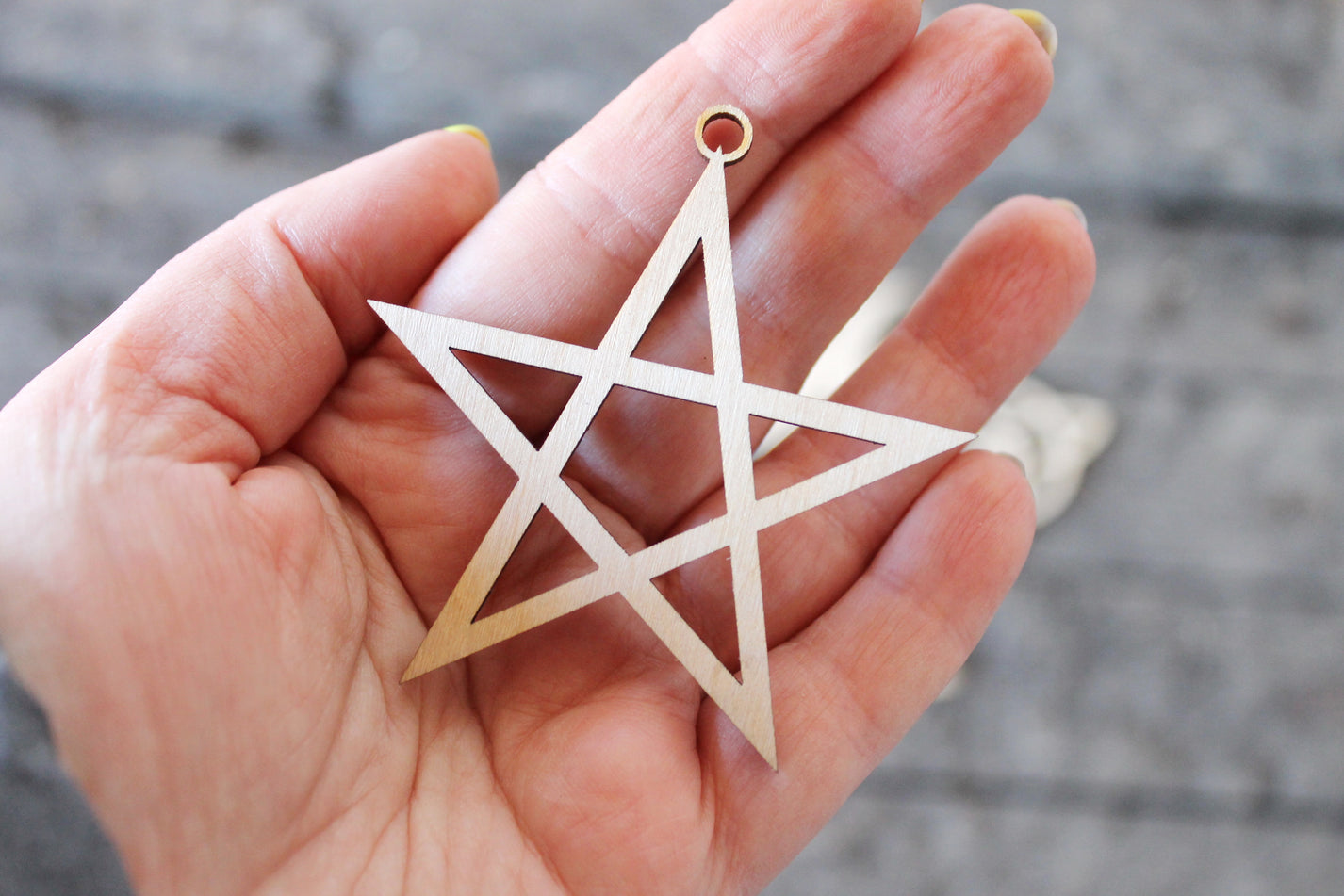 Wooden Symbols shape pendant - Pentagram - Pentalpha - Pentangle - Pen ...